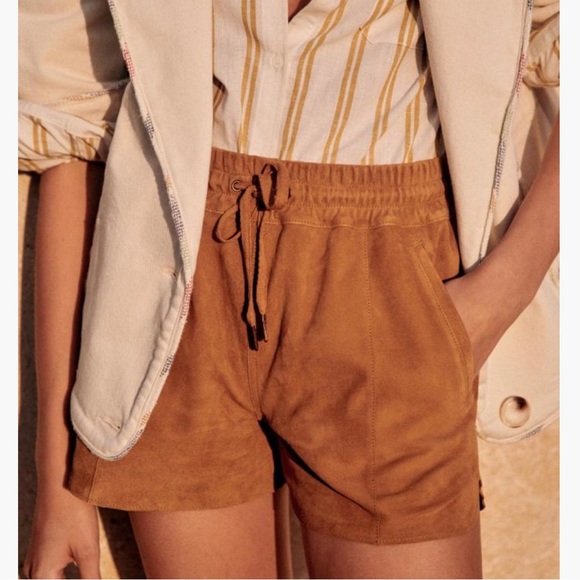 Sezane | Shorts | Sezane Kurt Suede Leather Track Shorts Size 38 | Poshmark